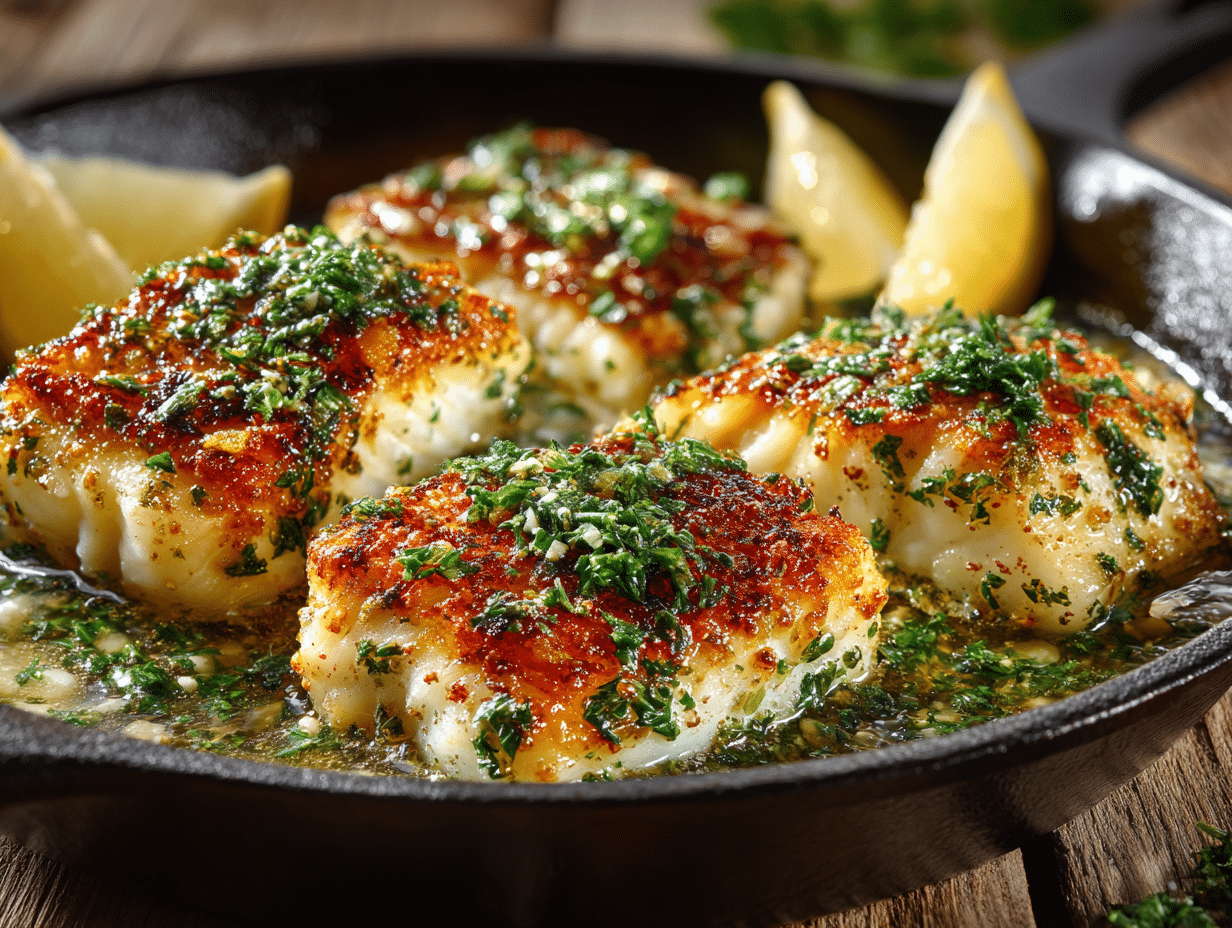 Garlic Butter White Fish Skillet Recipe