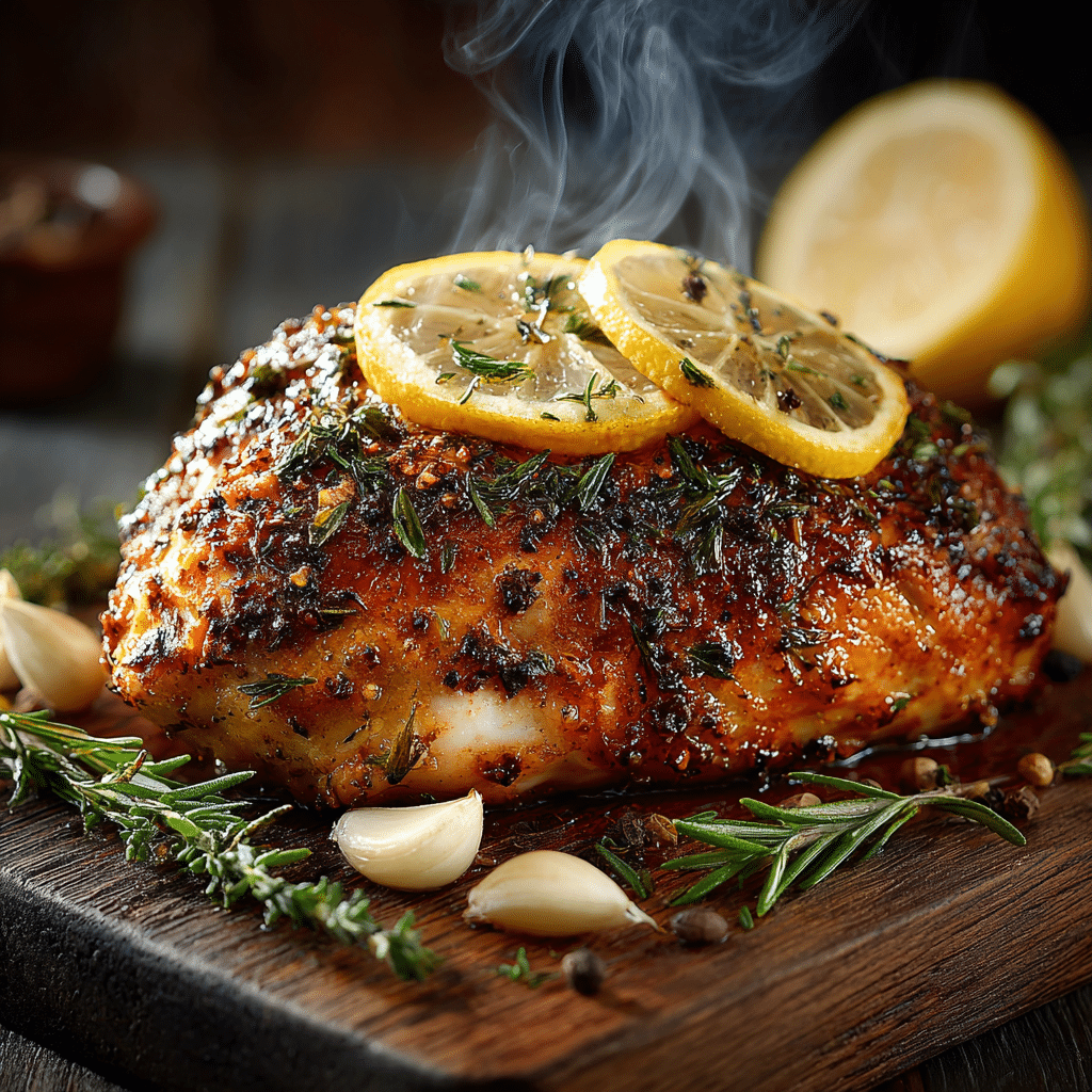 Skinny Lemon Garlic Turkey | Easy Herb Roasted Turkey