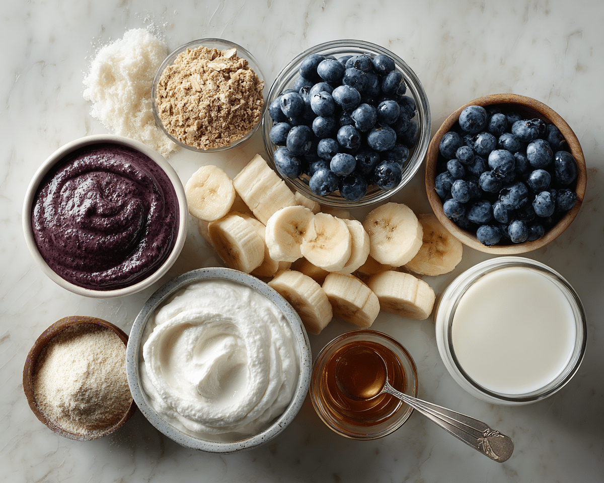 Acai Berry Protein Smoothie (Healthy & High Protein)