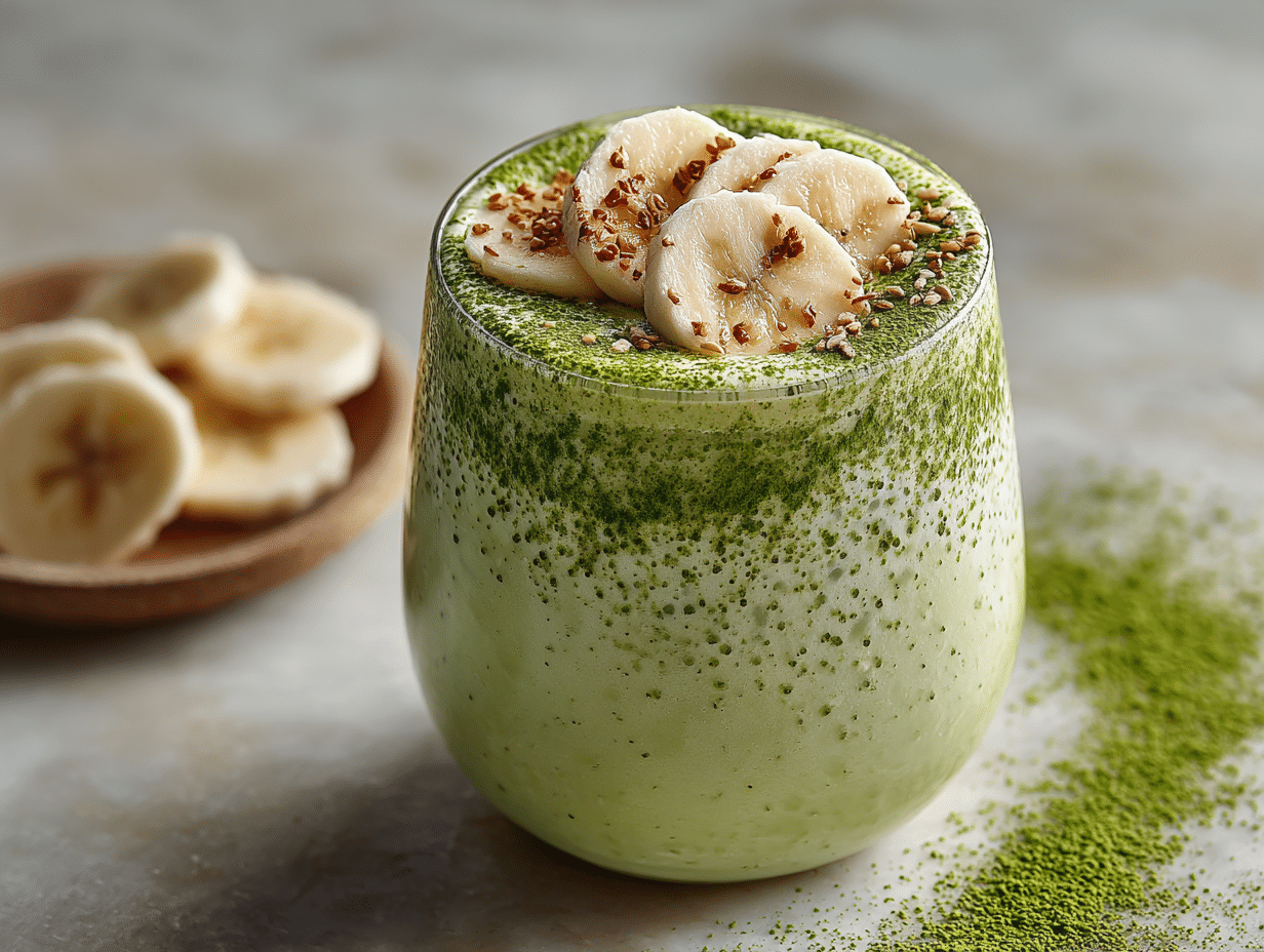 Matcha Banana Smoothie Recipe (Easy & Creamy)