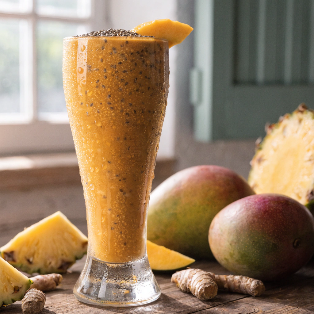 Mango Turmeric Chia Smoothie – Creamy Breakfast Boost